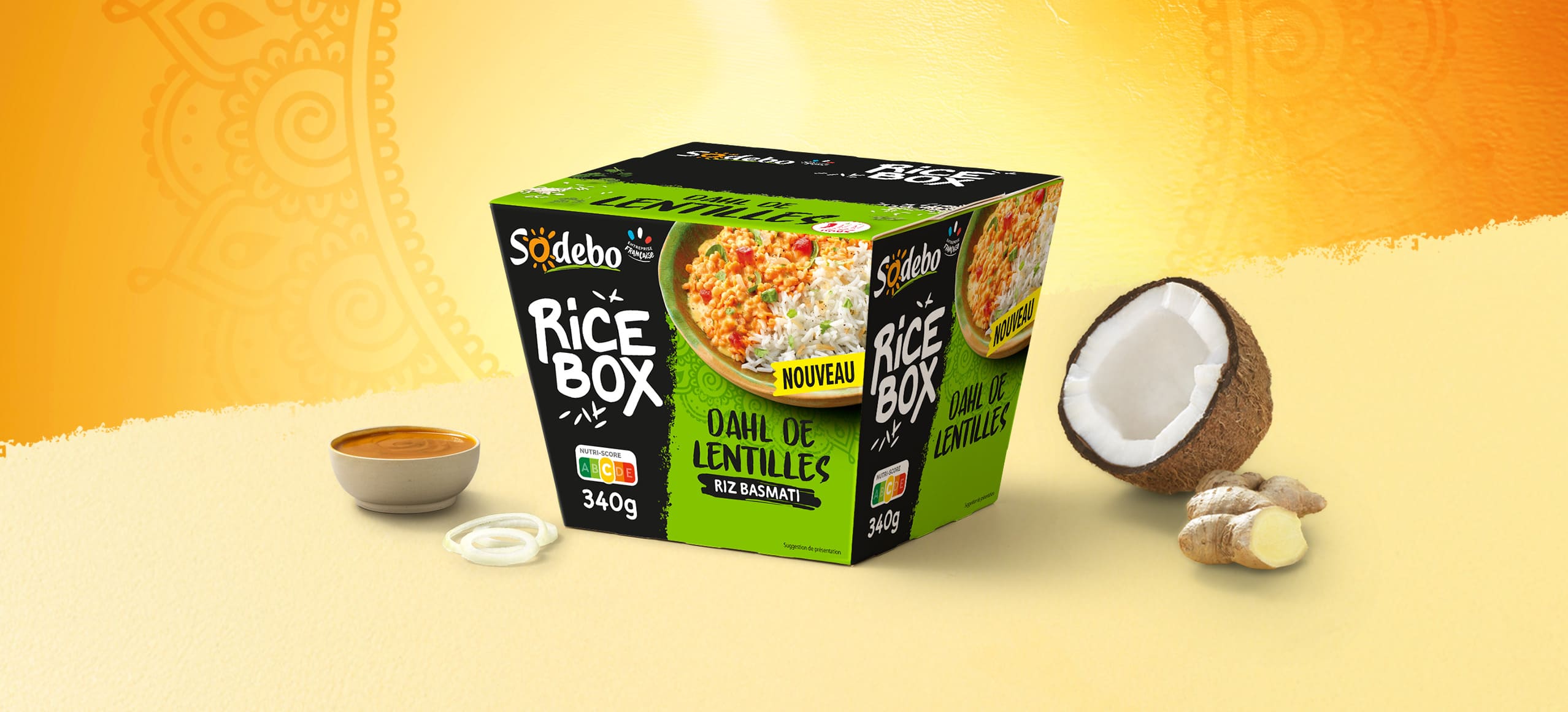 Rice Box Dahl de lentilles riz basmati au rayon frais | Sodebo