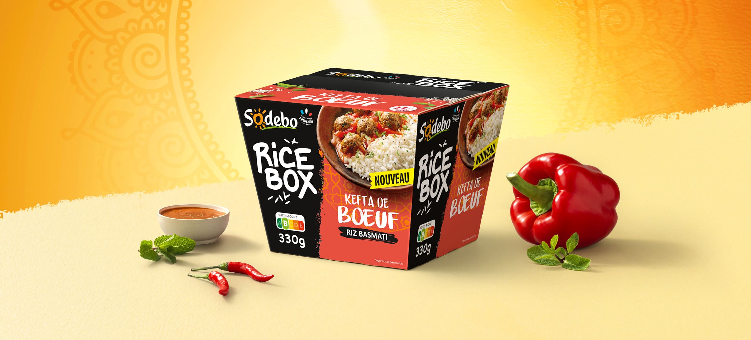 Rice Box Kefta de boeuf riz basmati au rayon frais | Sodebo
