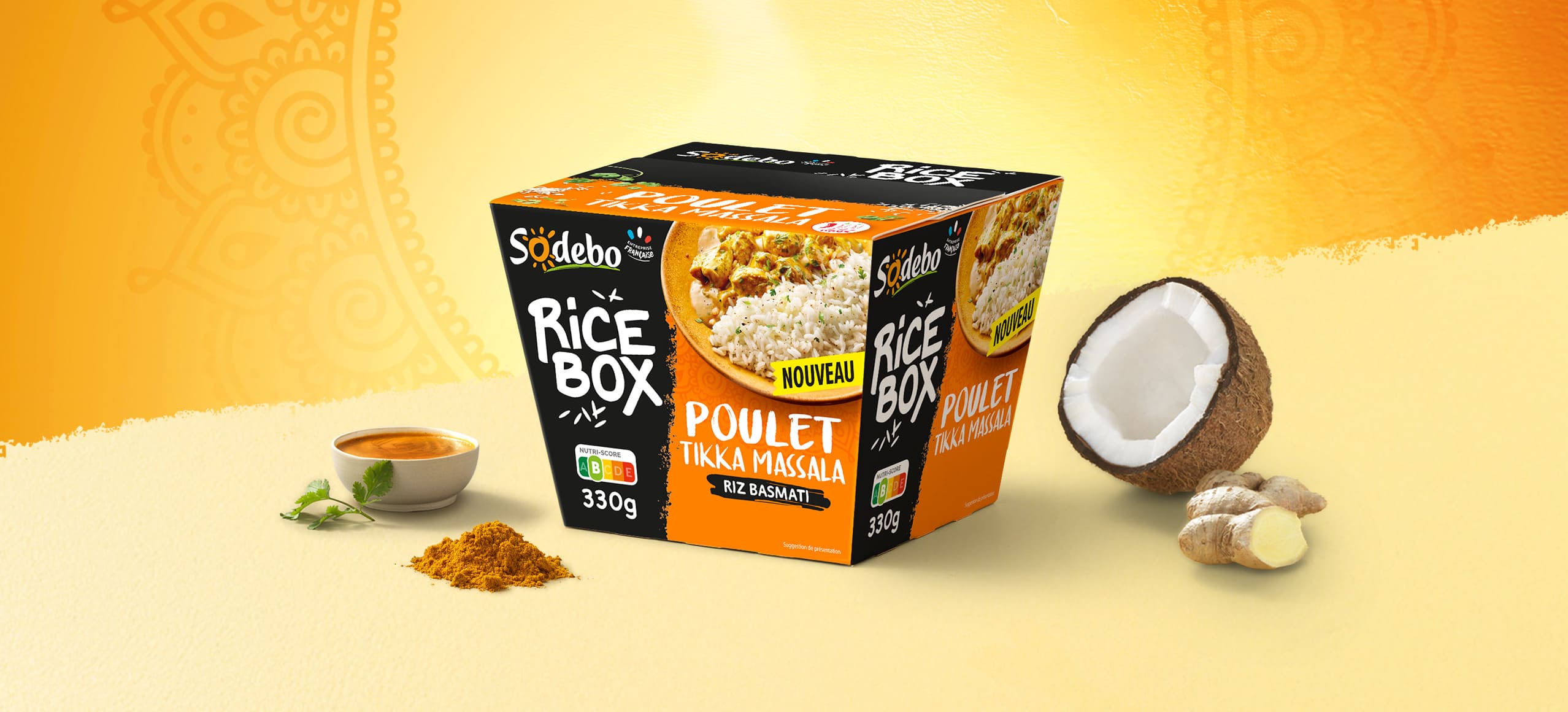 Rice Box Poulet tikka massala riz basmati au rayon frais | Sodebo