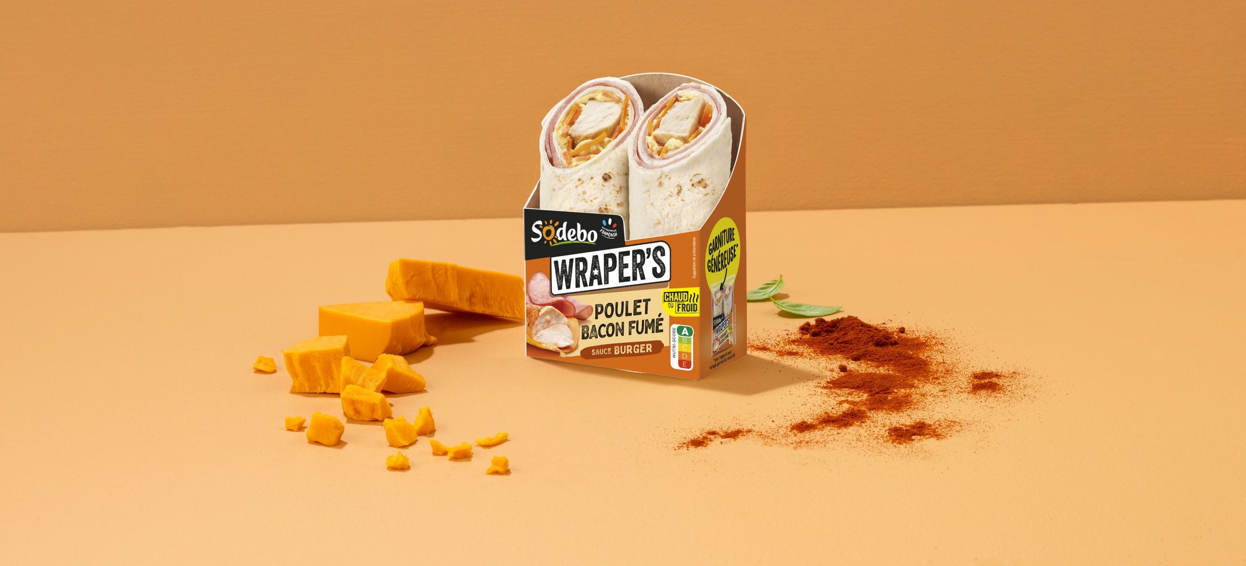 Wraper's : wrap poulet bacon fumé et cheddar au rayon frais | Sodebo