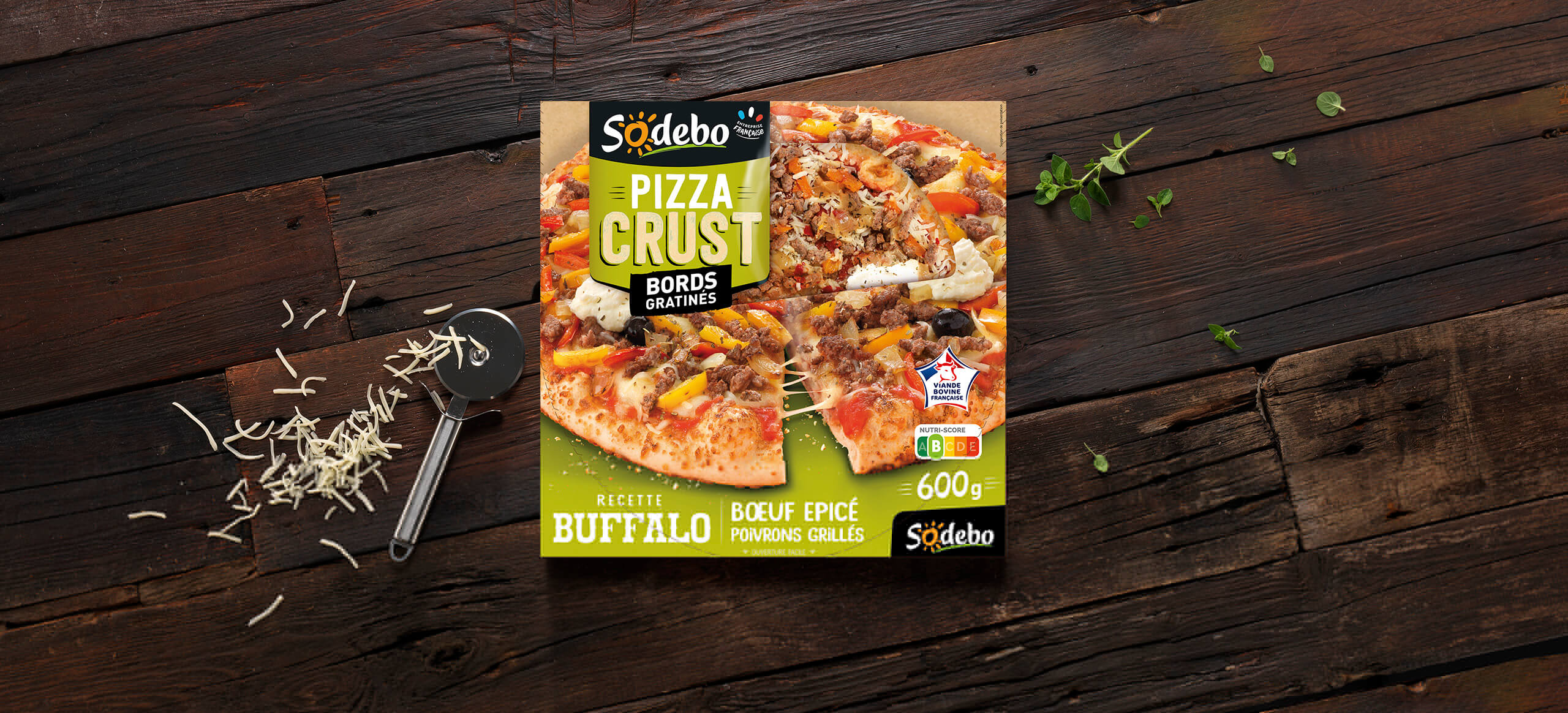 Pizza au bœuf - Pizza au bœuf épicé et aux poivrons grillés | Sodebo