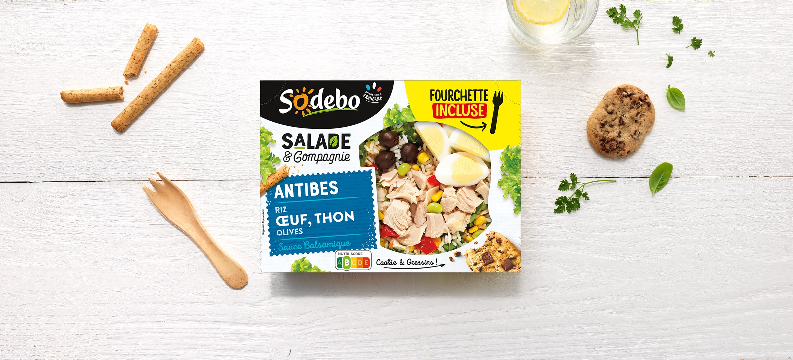 Salade antibes - Salade riz, œuf, thon et olives | Sodebo