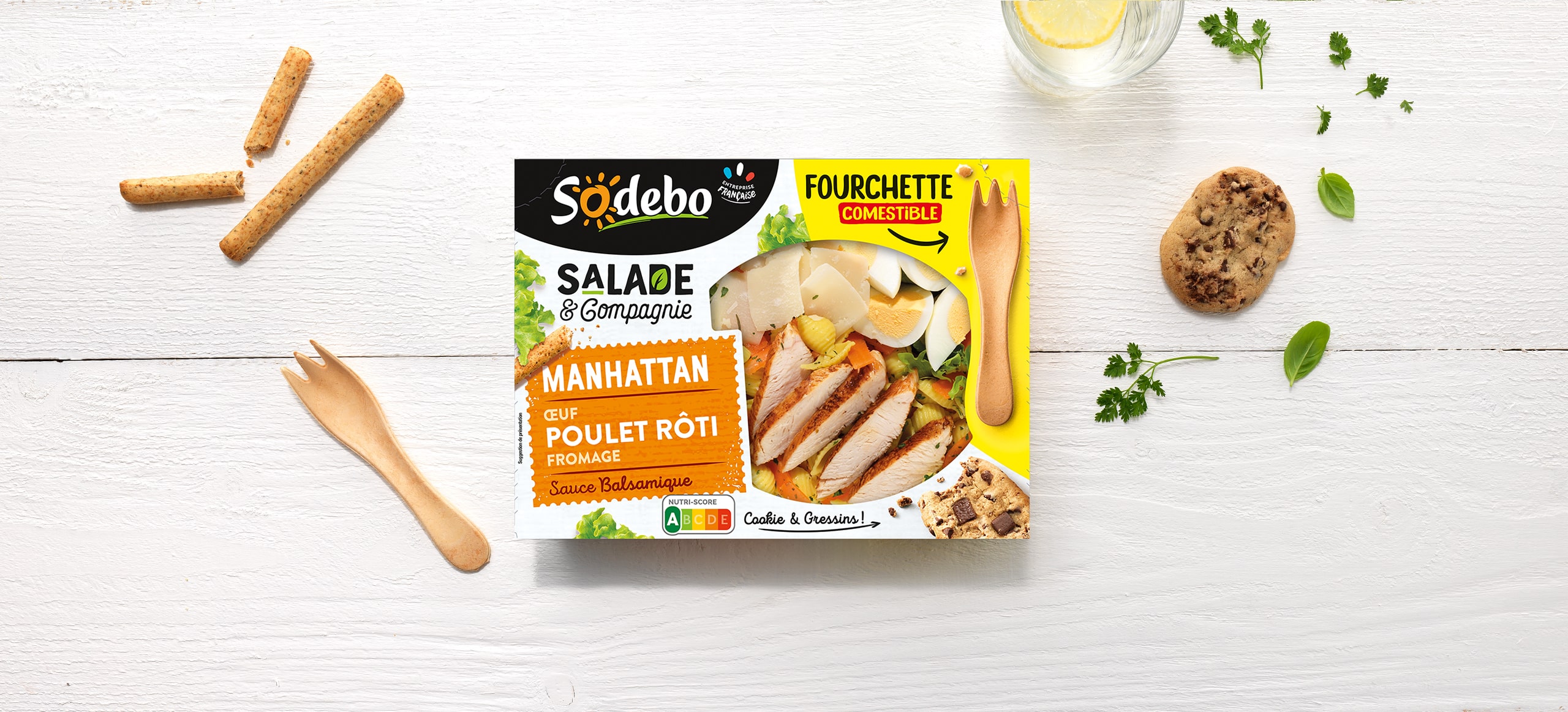 Salade Manhattan - Salade de pâtes, poulet rôti et fromage | Sodebo