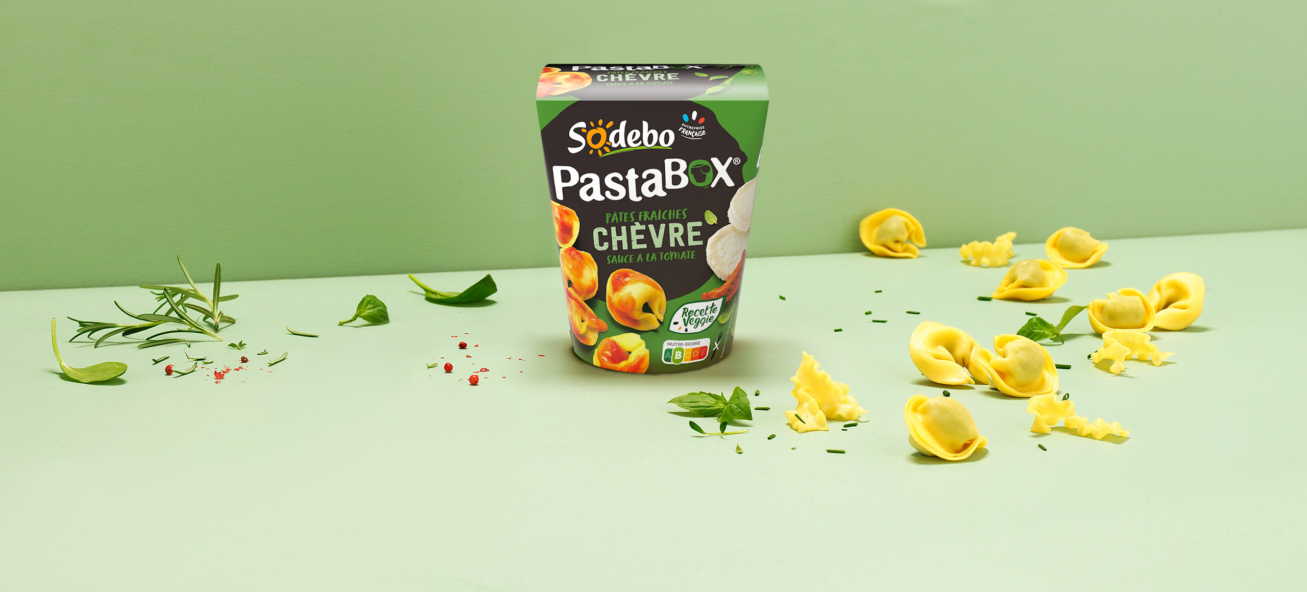 PastaBox - Pâtes fraîches chèvre sauce à la tomate au rayon frais | Sodebo
